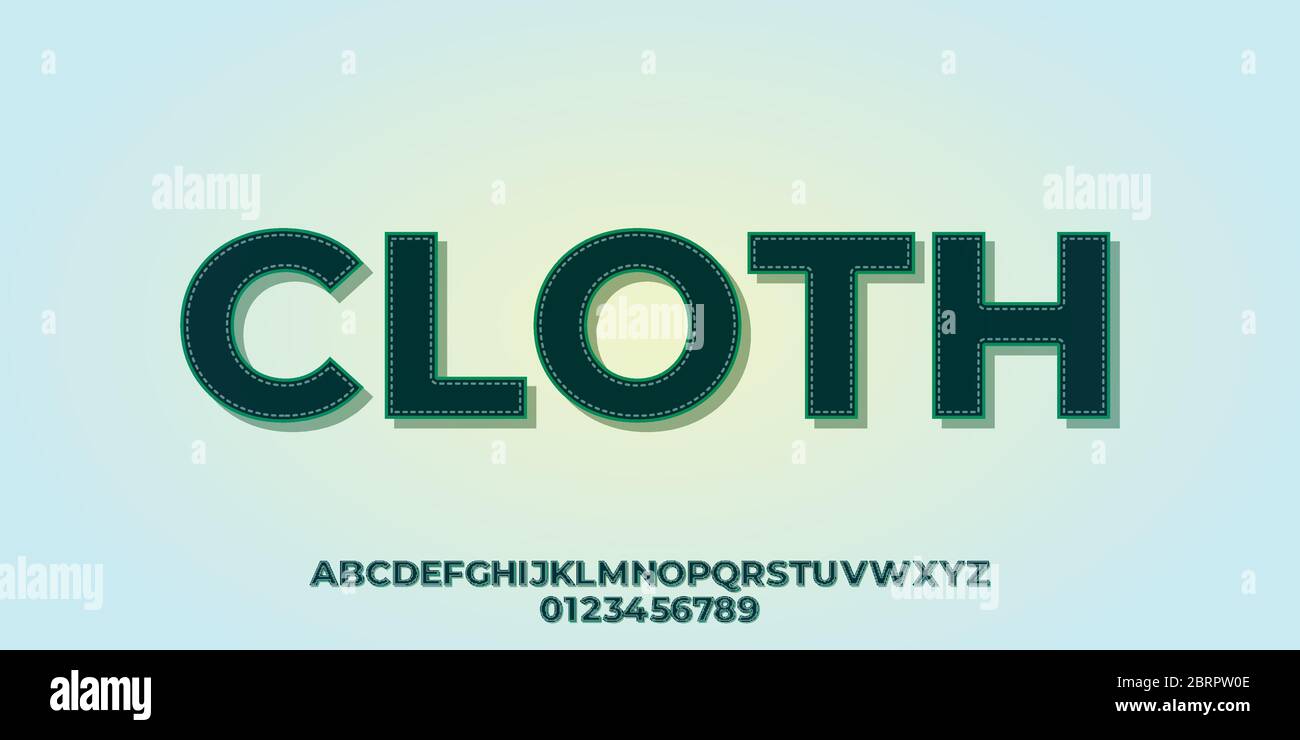 Fabric texture text effect Stock Vector Images - Alamy