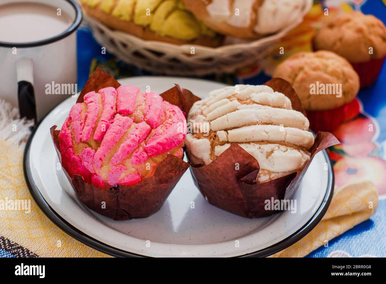 Manteconchas, sweet mexican bread, traditional bakery in Mexico ...