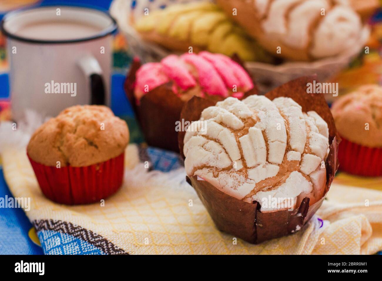 Manteconchas, sweet mexican bread, traditional bakery in Mexico ...