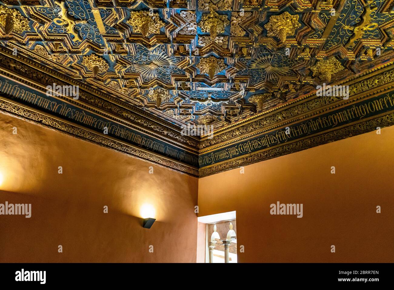 Palacio Aljaferia, fortified medieval Islamic palace in Zaragoza, Spain ...