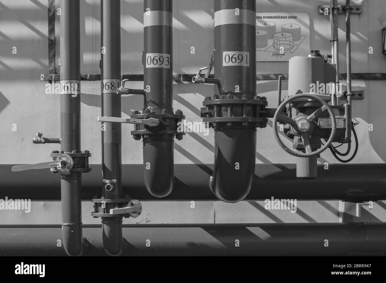 Pipeline and pipe rack of petroleum industrial plant. Offshore Industry ...