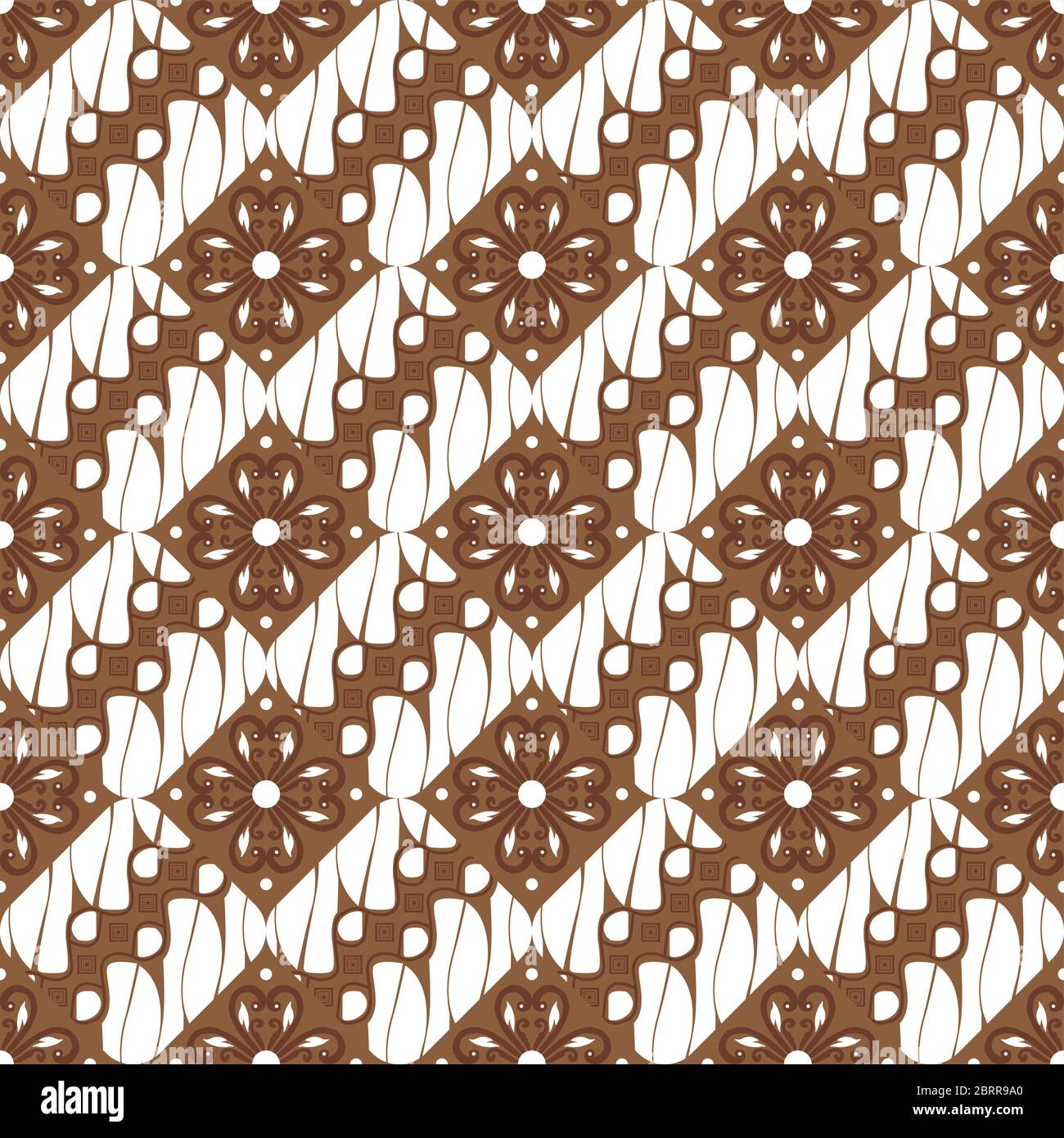 Beautiful Tradisional batik floral pattern with elegant white brown ...