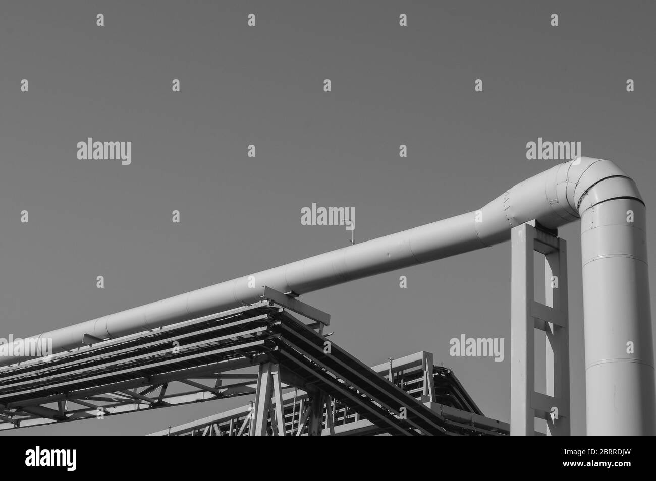 Pipeline and pipe rack of petroleum industrial plant. Offshore Industry ...