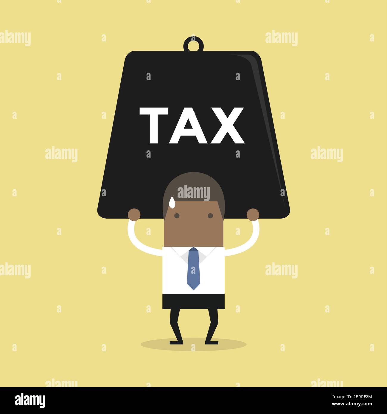 African businessman carrying heavy tax Stock Vector Image & Art - Alamy
