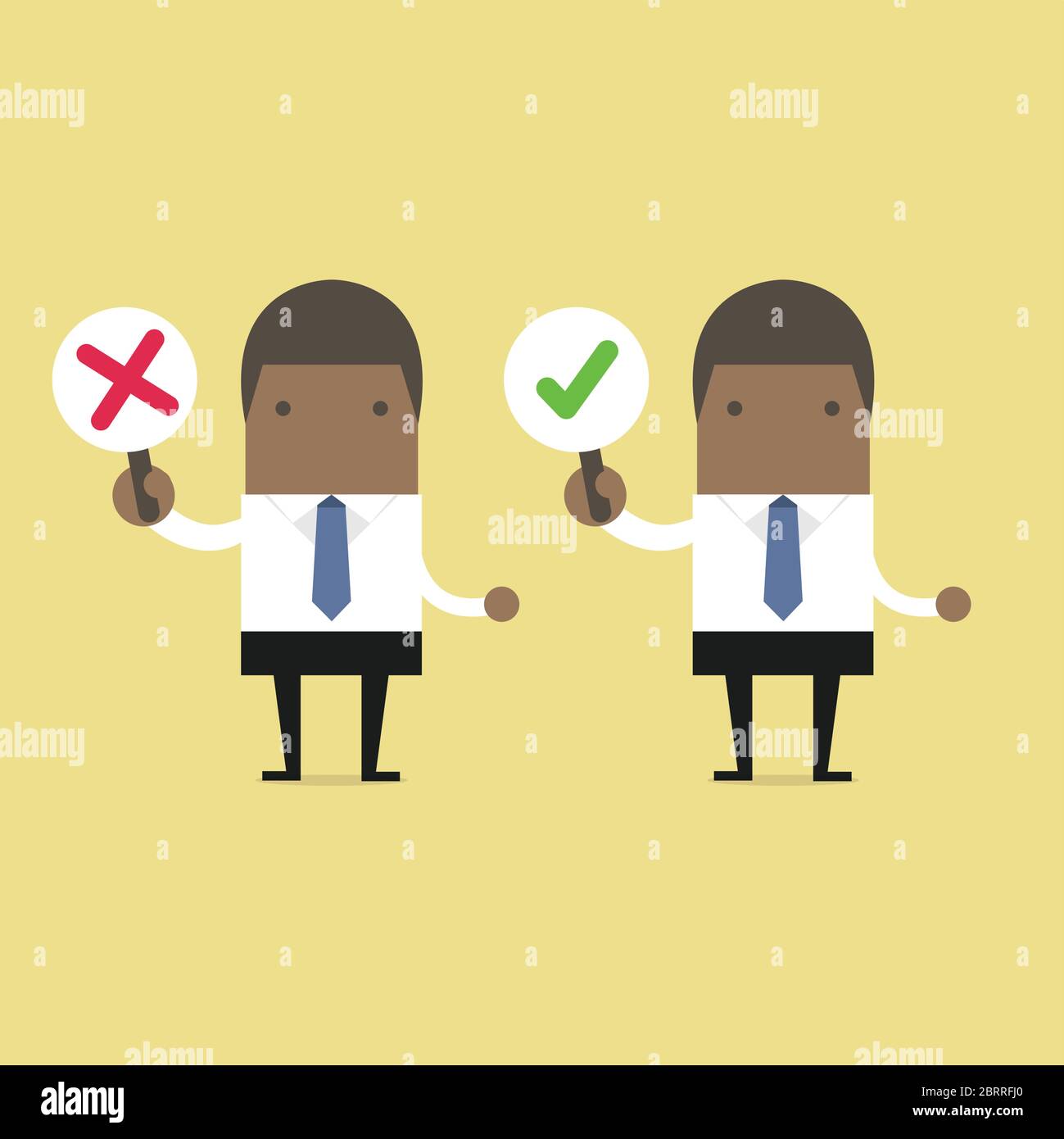 African businessman with right and wrong signs Stock Vector Image & Art ...