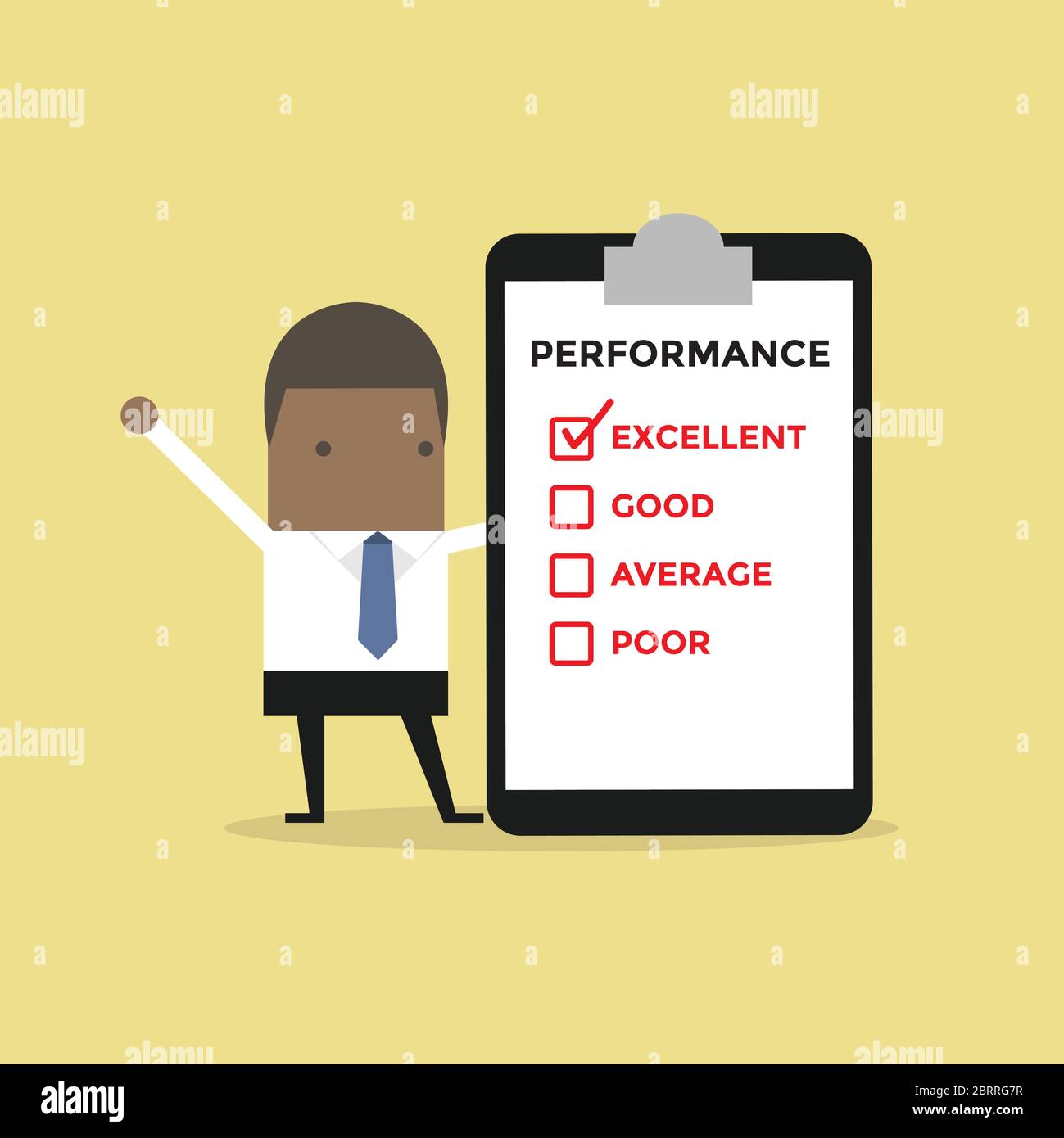 African businessman with performance check list Stock Vector Image ...