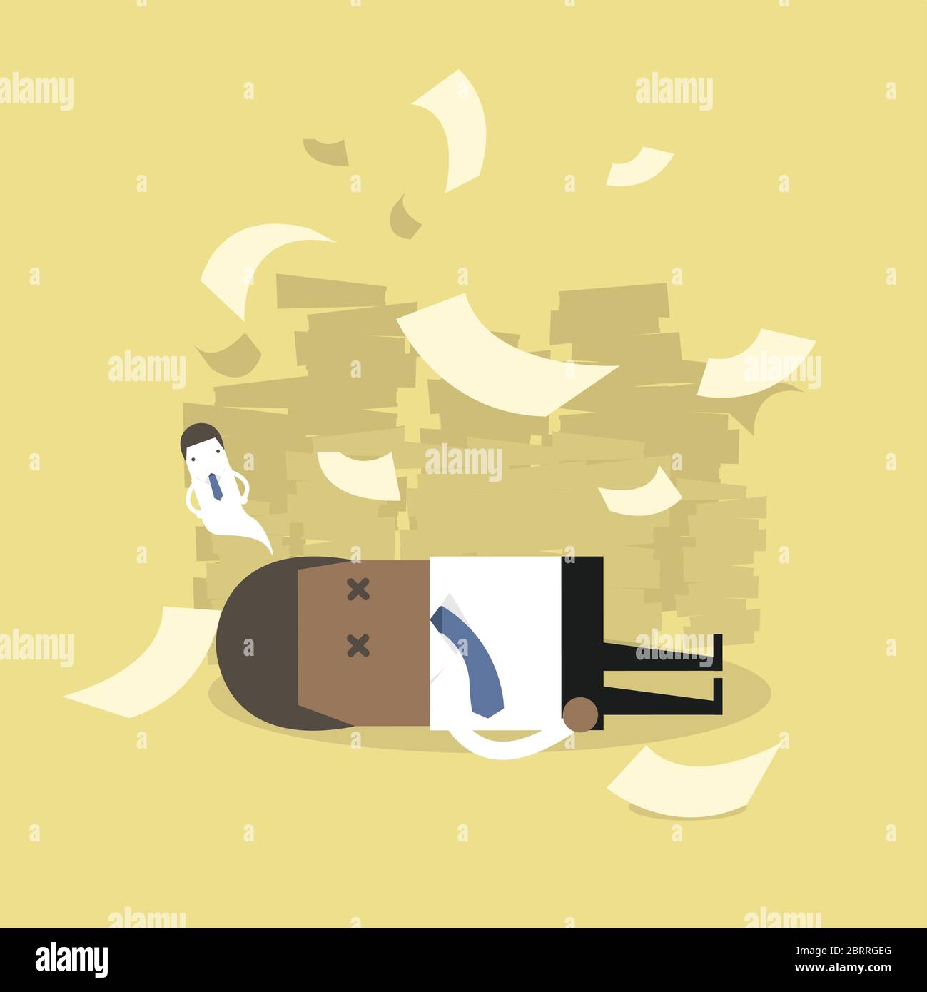 Dead office worker Stock Vector Images - Alamy