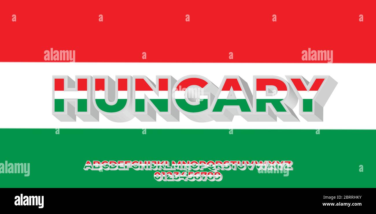 Hungary flag color text style design templates Stock Vector Image & Art ...