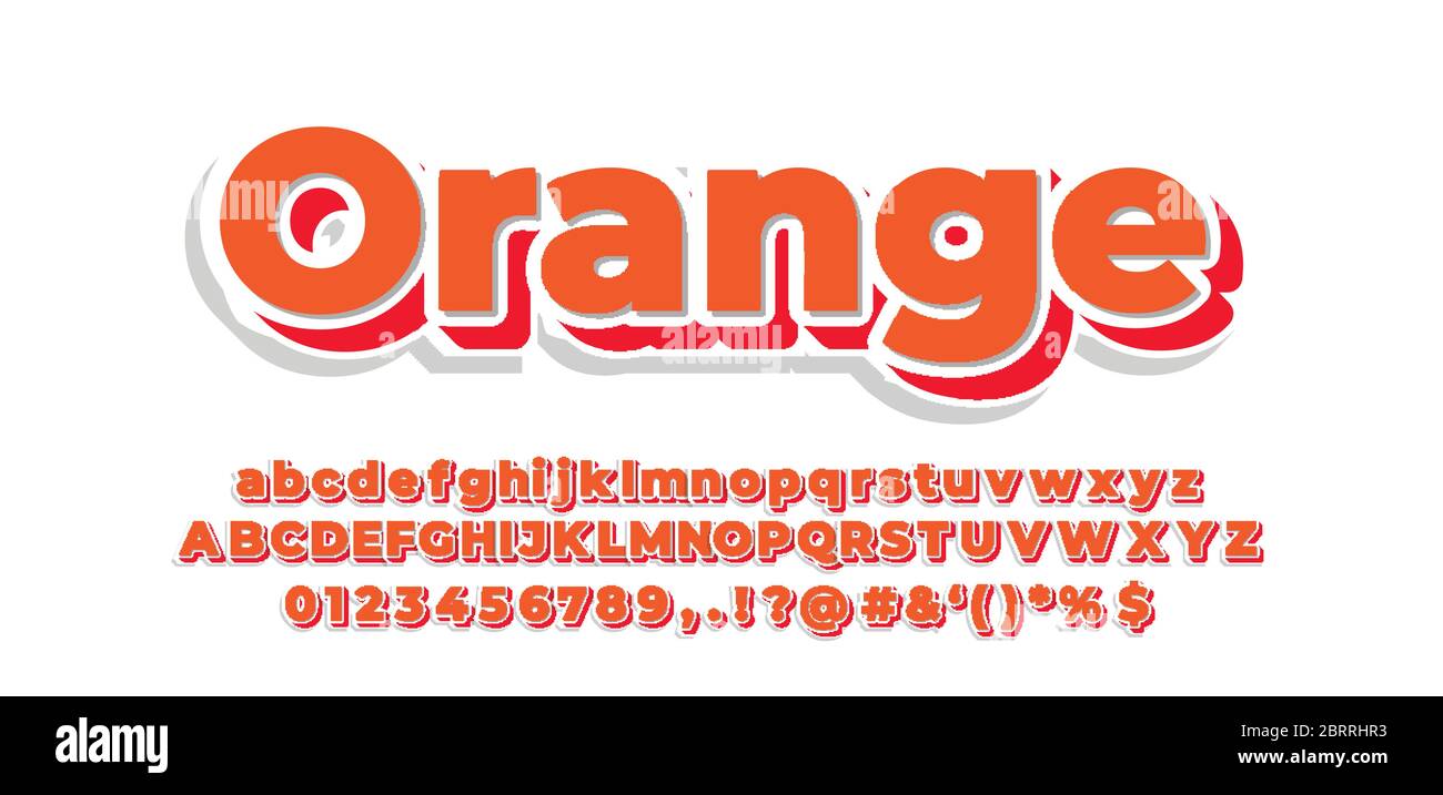 orange 3d font or text effect design template Stock Vector Image & Art ...