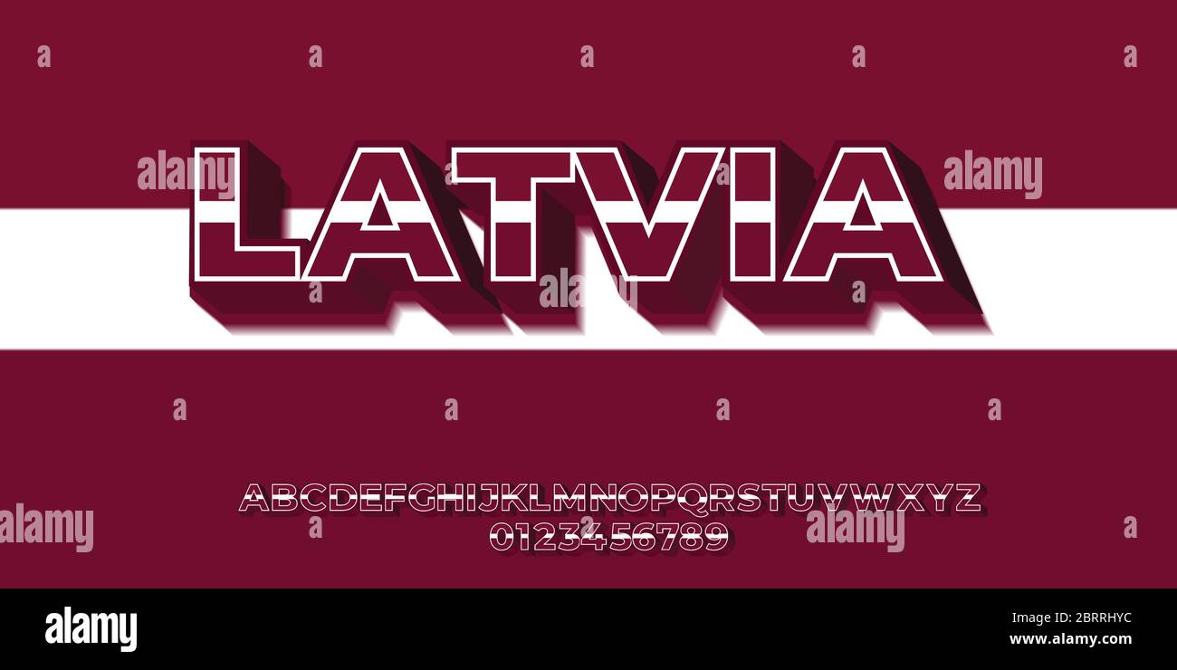 Latvia flag color text style design templates Stock Vector Image & Art ...