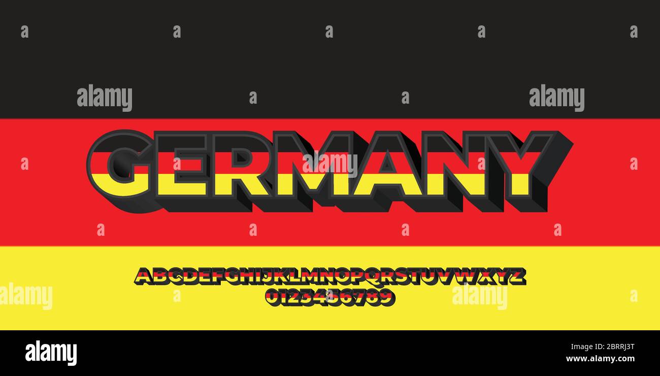 Germany flag color 3d text design templates Stock Vector Image & Art ...