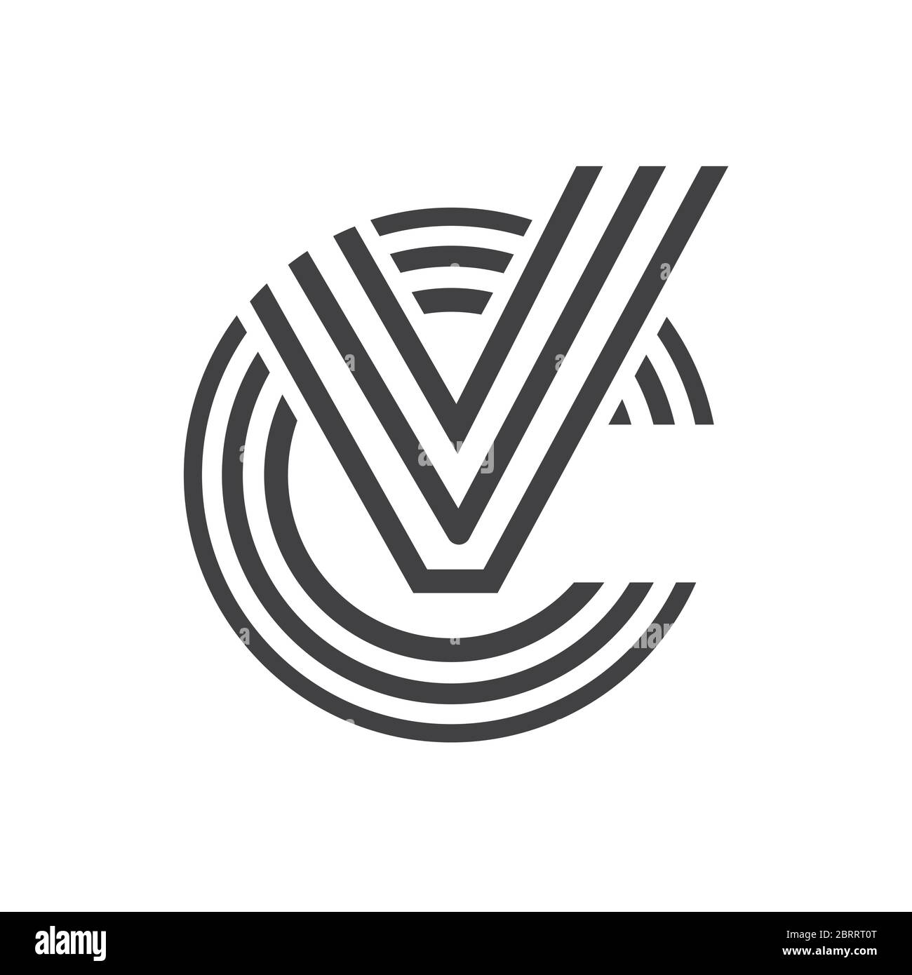 Letter CV line logo design Stock Vector Image & Art - Alamy