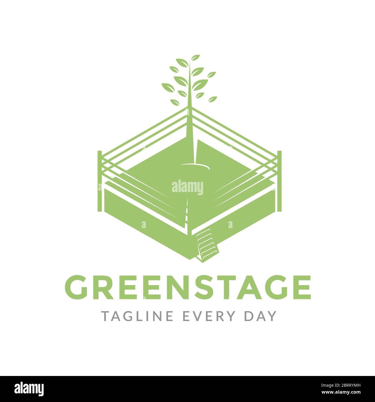 Green stage logo design template Stock Vector Image & Art - Alamy