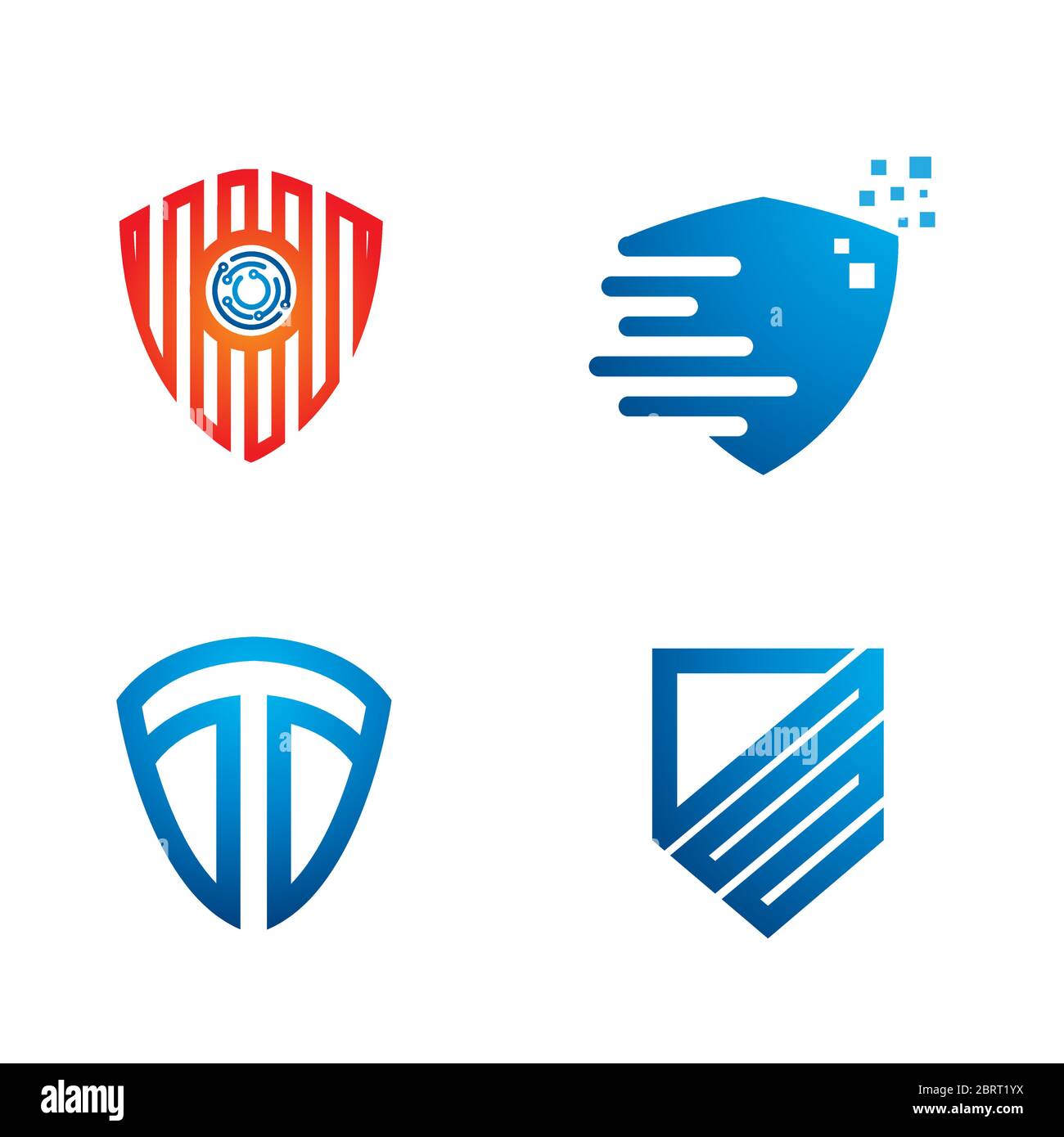 Blue Shield logo design template set Stock Vector Image & Art - Alamy