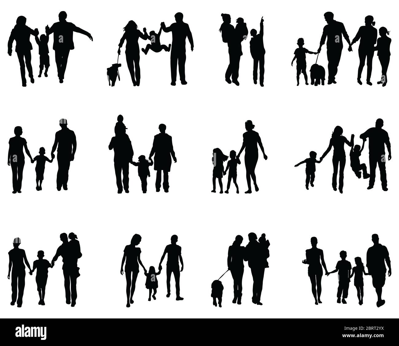 Family silhouettes vector hi-res stock photography and images - Alamy