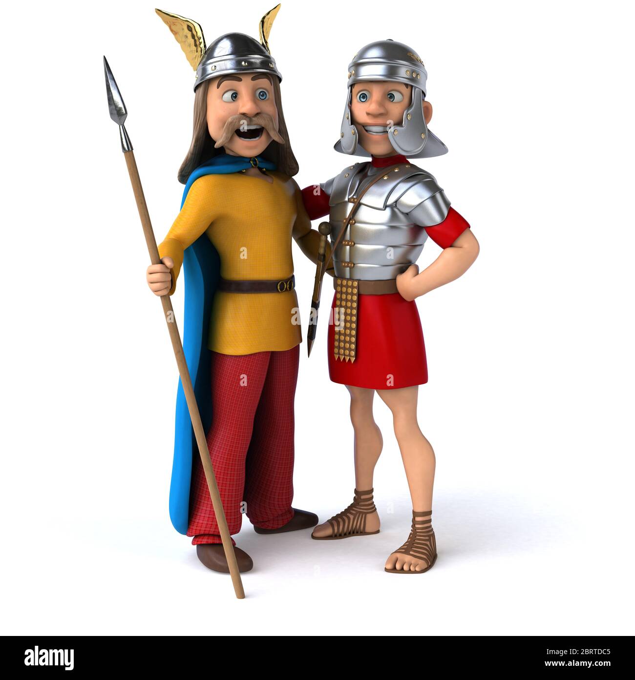 Roman and Gaul - 3D Illustration Stock Photo - Alamy