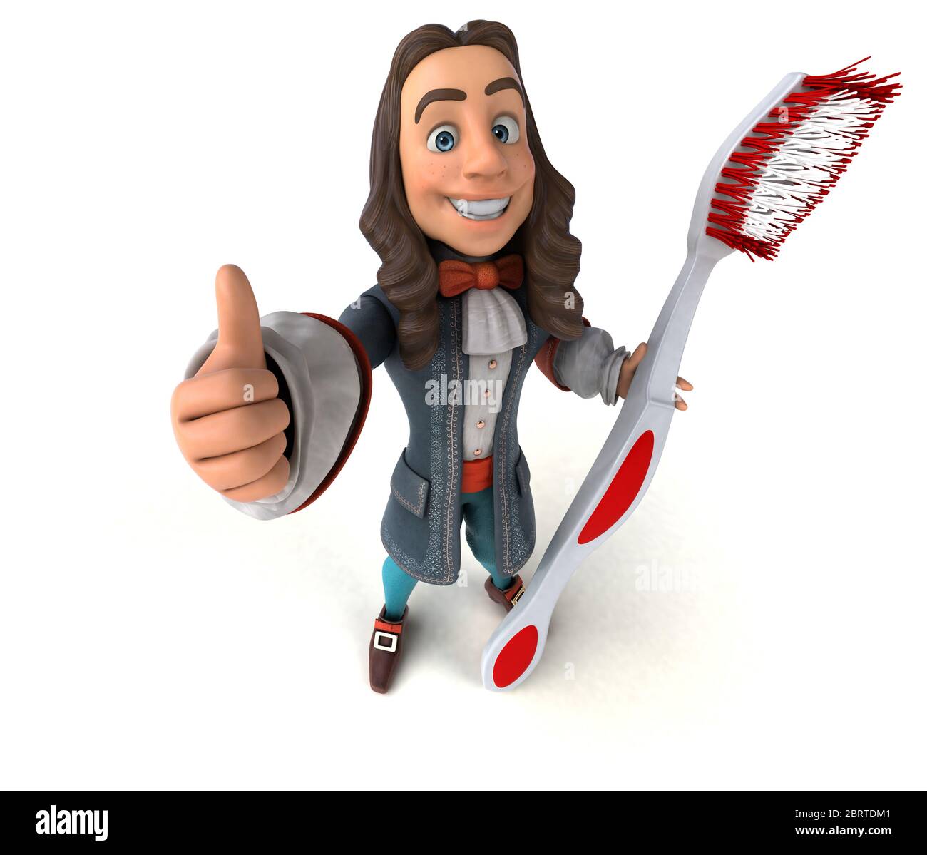 3D Illustration of a cartoon man in historical baroque costume Stock ...