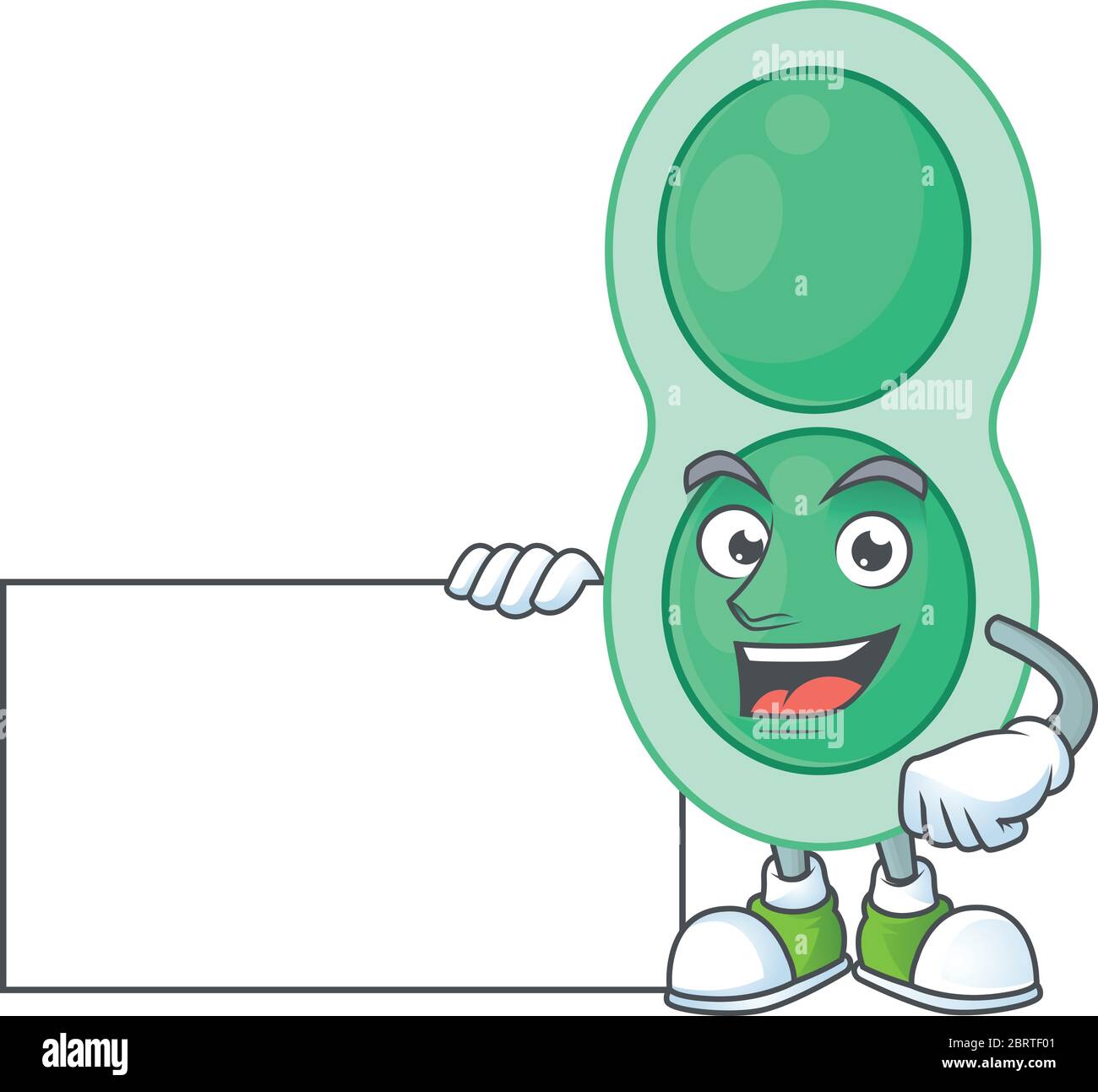 Green streptococcus pneumoniae cartoon drawing Thumbs up holding a ...