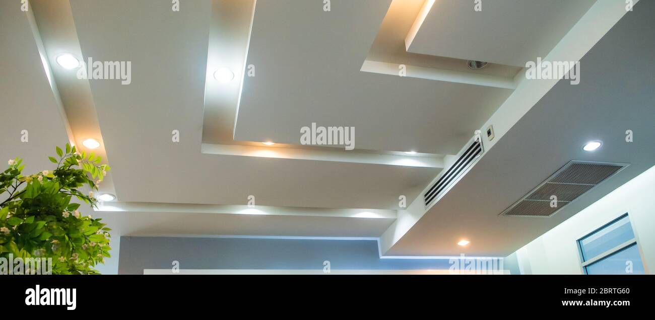 Lighting on the modern office ceiling Stock Photo - Alamy
