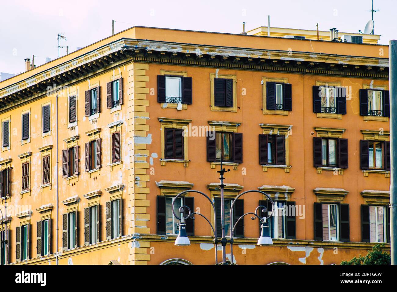 Rome Italy October 20, 2019 View of historical building in the streets ...