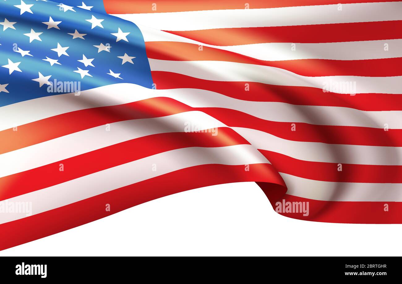 Wavy American Flag Vector