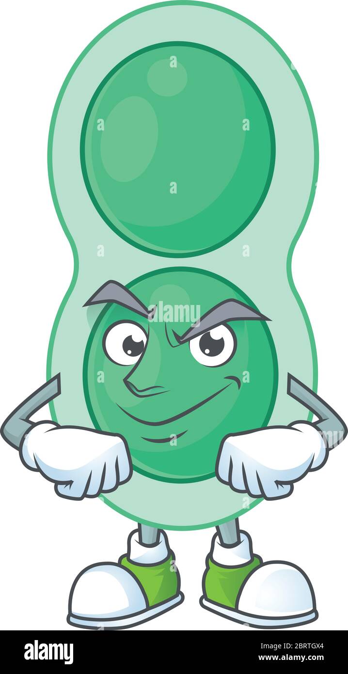 Green streptococcus pneumoniae cartoon character design with sneaky ...
