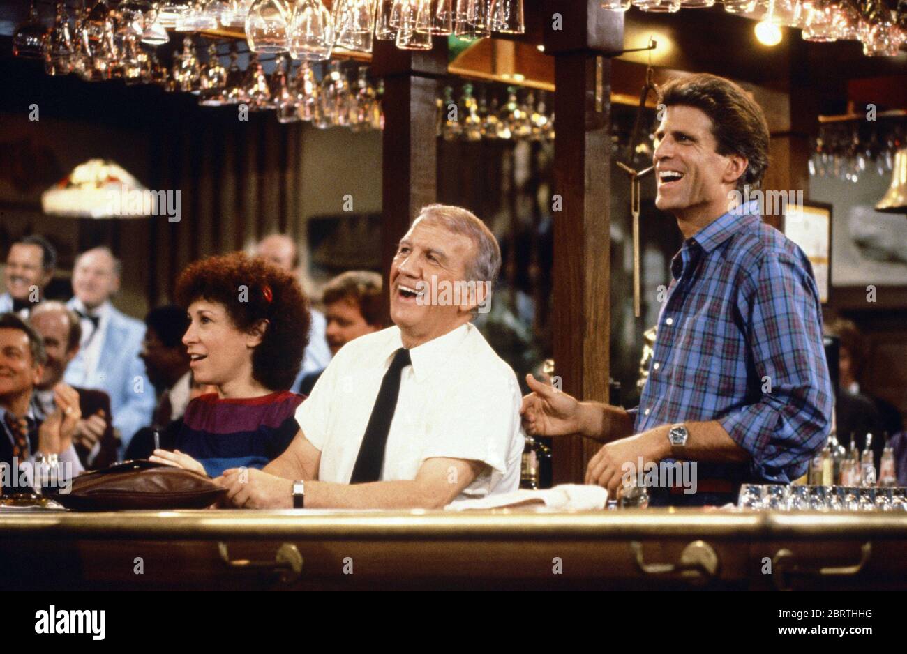 TED DANSON, JOHN RATZENBERGER and RHEA PERLMAN in CHEERS (1982 ...