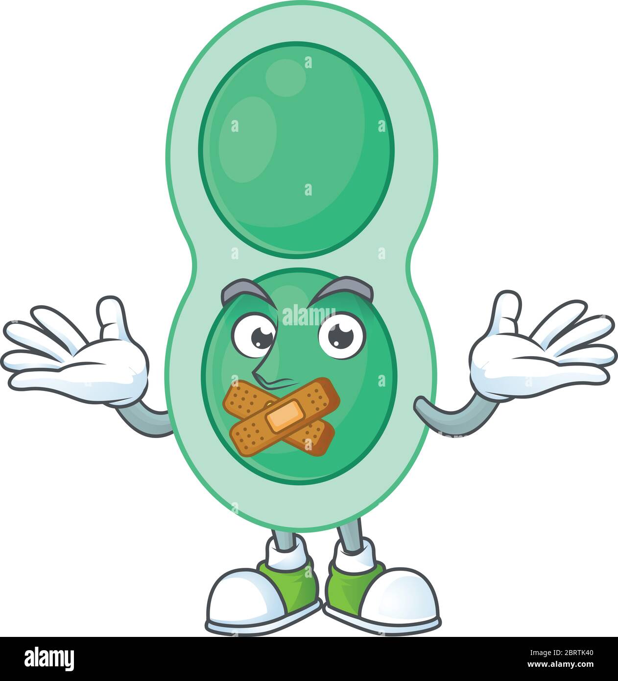 Green streptococcus pneumoniae Cartoon drawing design making a quiet ...