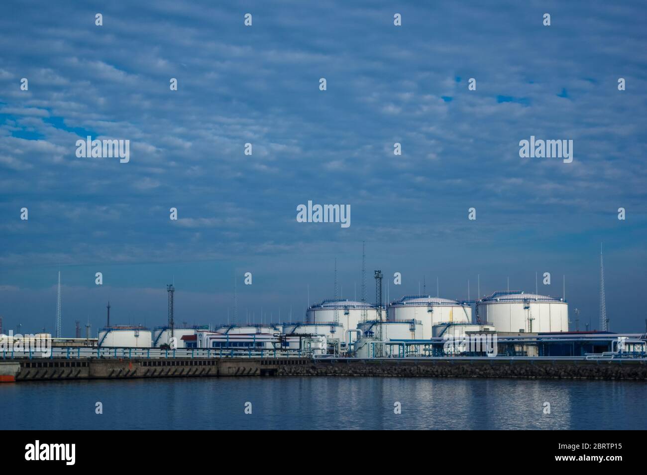 Crude oil tank in the oil refinery. Storage tanks for oil. Tanks for ...