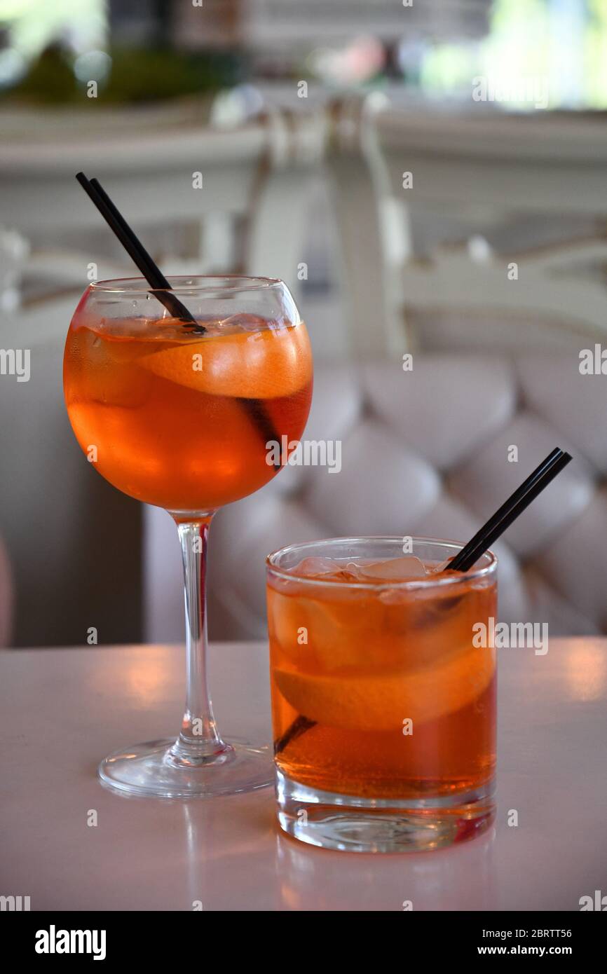Spritz cocktail in wineglass hi-res stock photography and images - Alamy