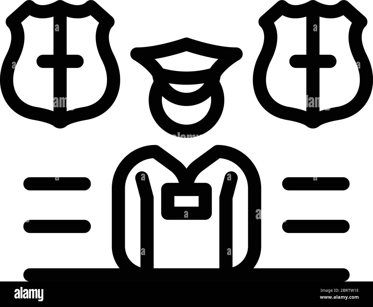 Police personal guard icon, outline style Stock Vector Image & Art - Alamy