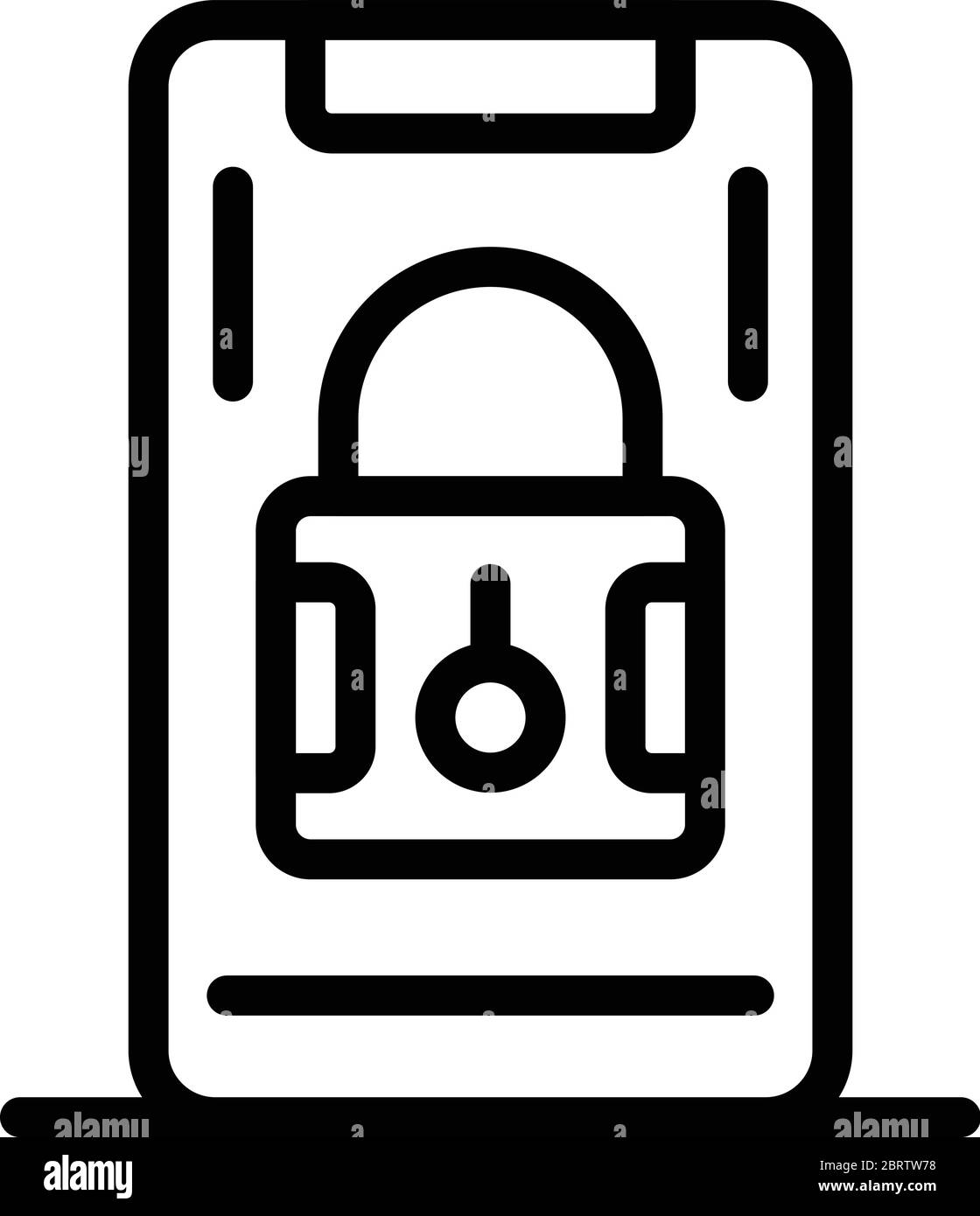 Secured Smartphone Icon Outline Style Stock Vector Image And Art Alamy