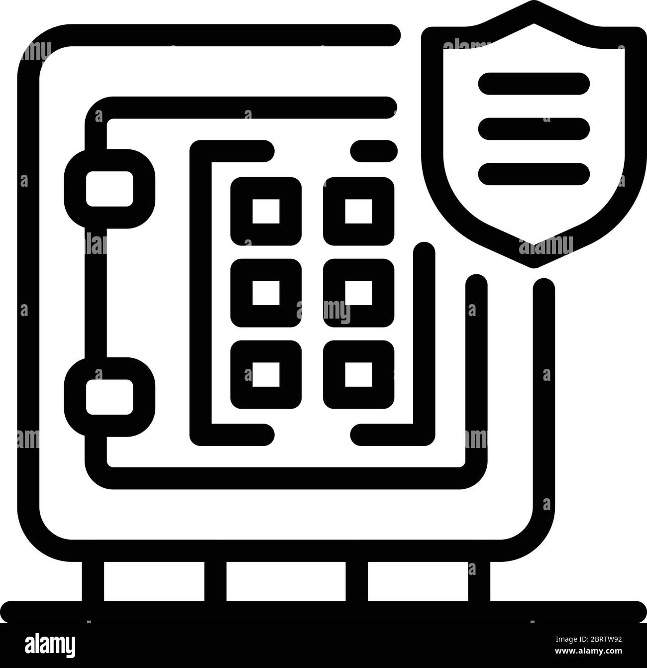Secured money safe icon, outline style Stock Vector Image & Art - Alamy