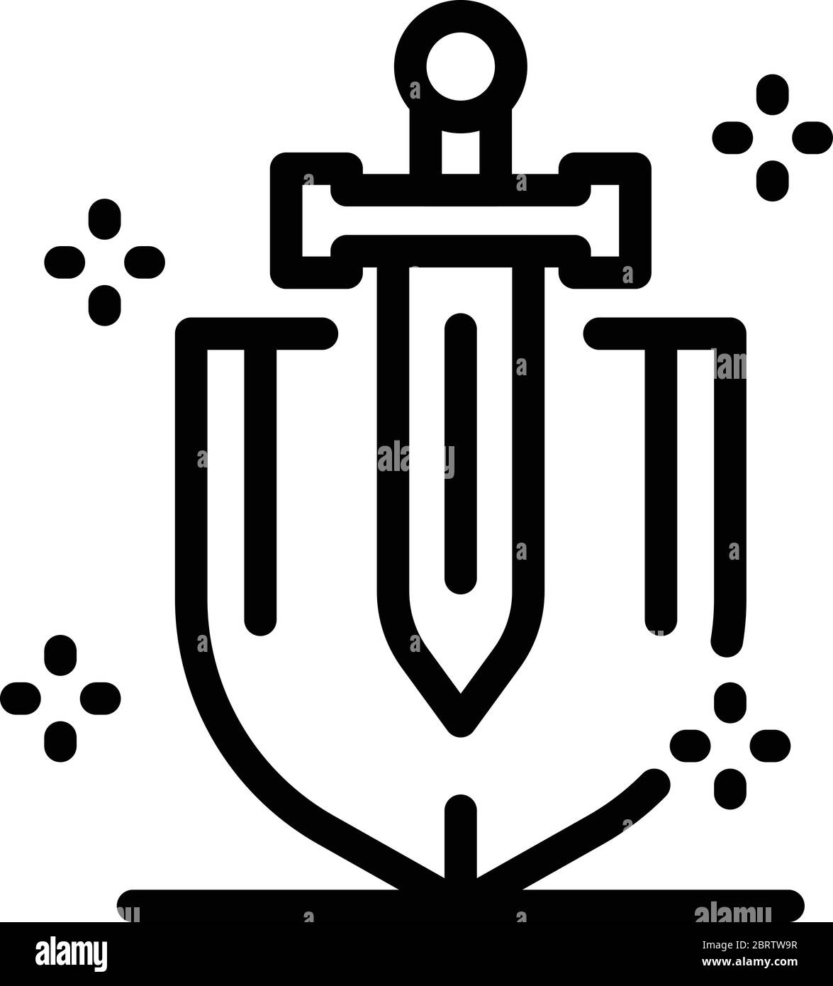 Guard shield sword icon, outline style Stock Vector Image & Art - Alamy