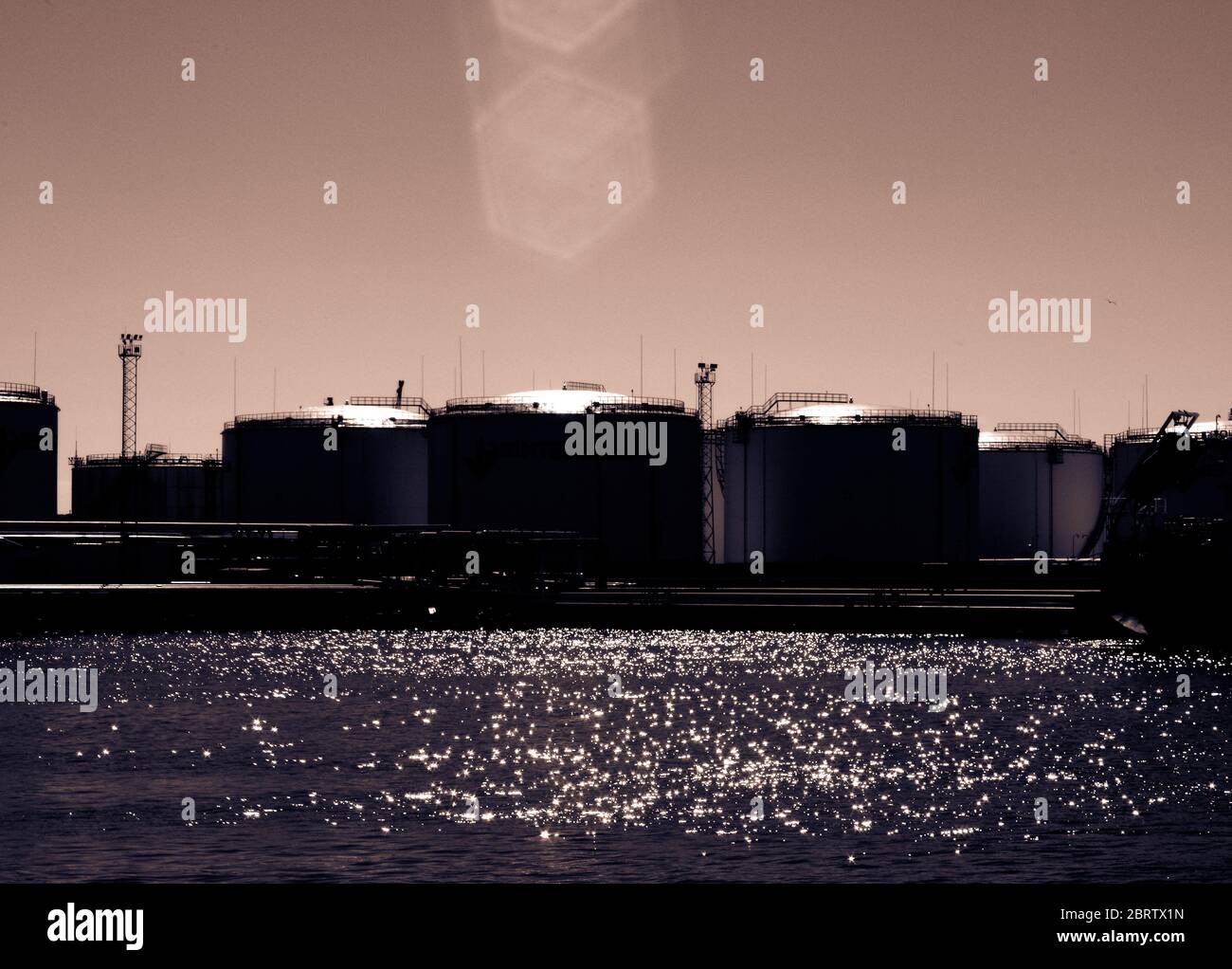 Crude oil tank in the oil refinery. Storage tanks for oil. Tanks for ...