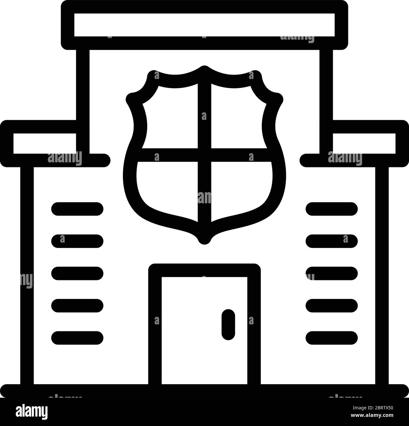 Police station building icon, outline style Stock Vector Image & Art ...
