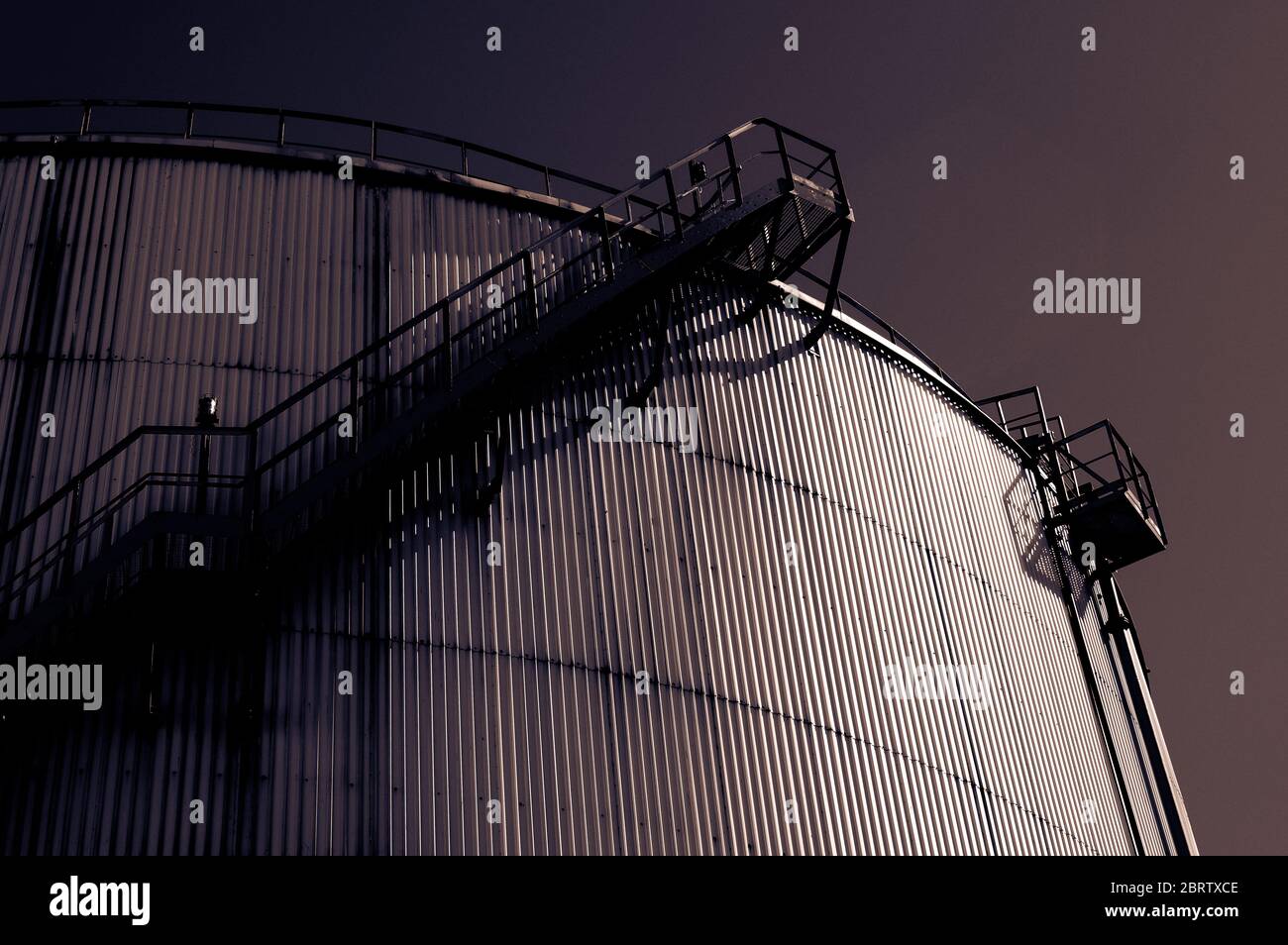 Crude oil tank in the oil refinery. Storage tanks for oil. Tanks for ...