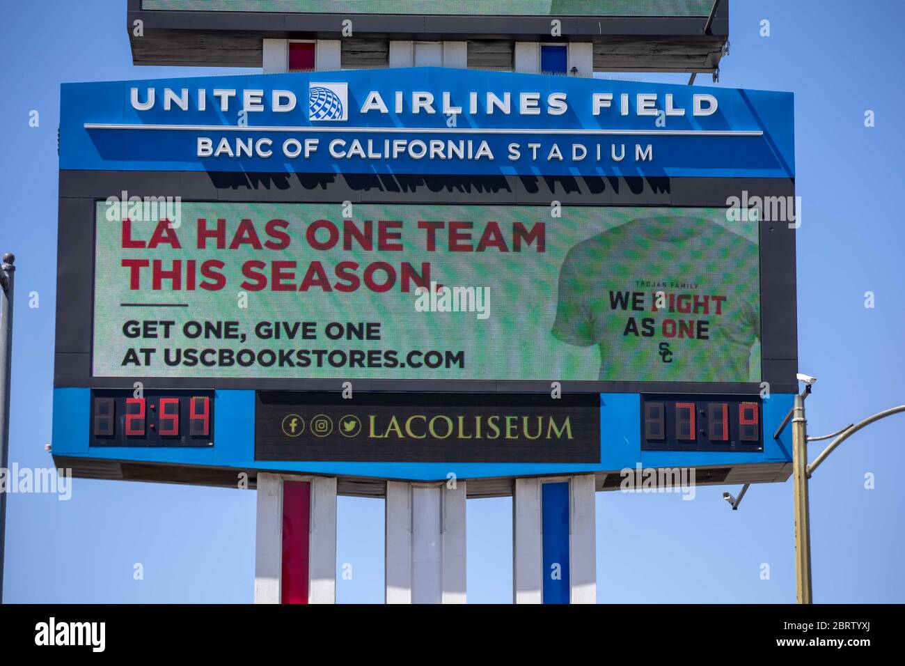 Los angeles memorial coliseum marquee hi-res stock photography and ...