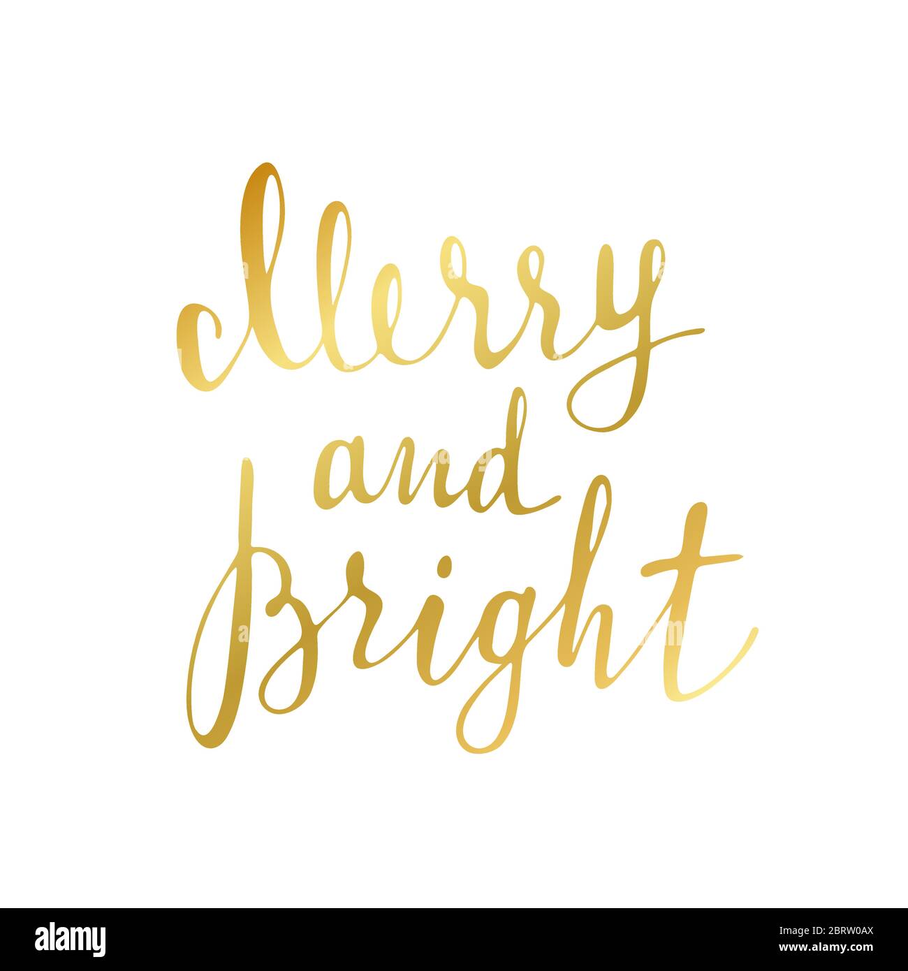 Christmas hand drawn lettering, phrase. Gold Handwritten calligraphy ...
