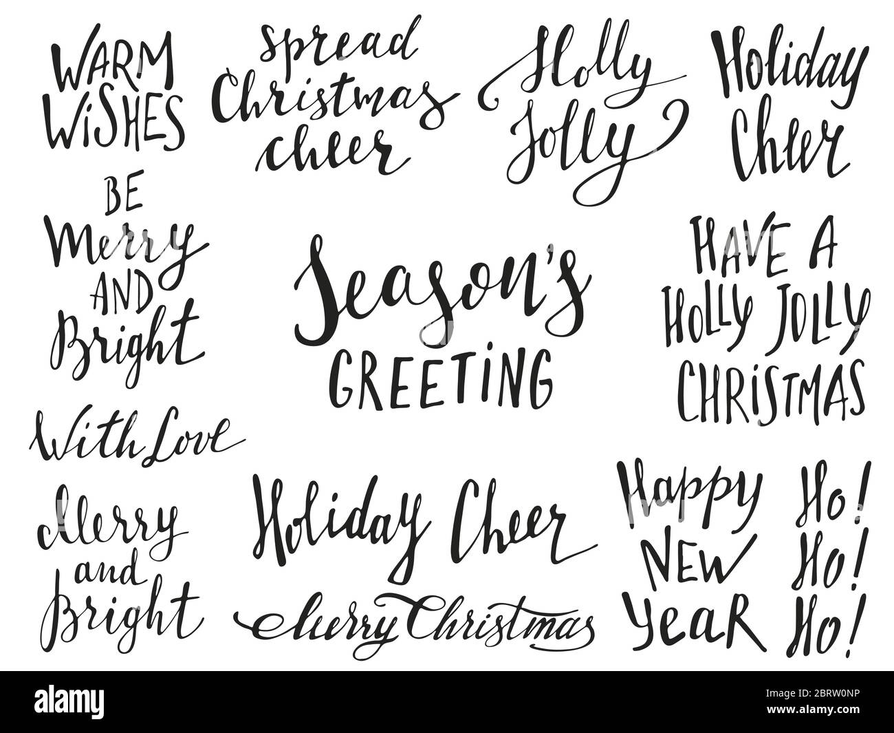 Christmas hand drawn lettering, phrase. Handwritten calligraphy ...