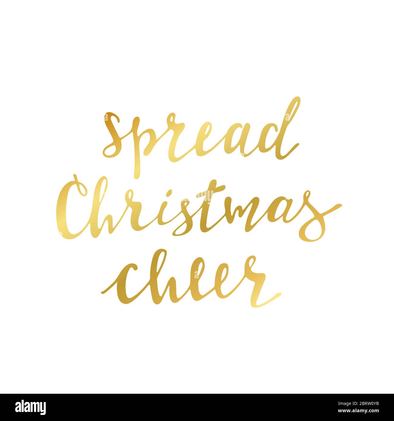 Christmas hand drawn lettering, phrase. Gold Handwritten calligraphy ...