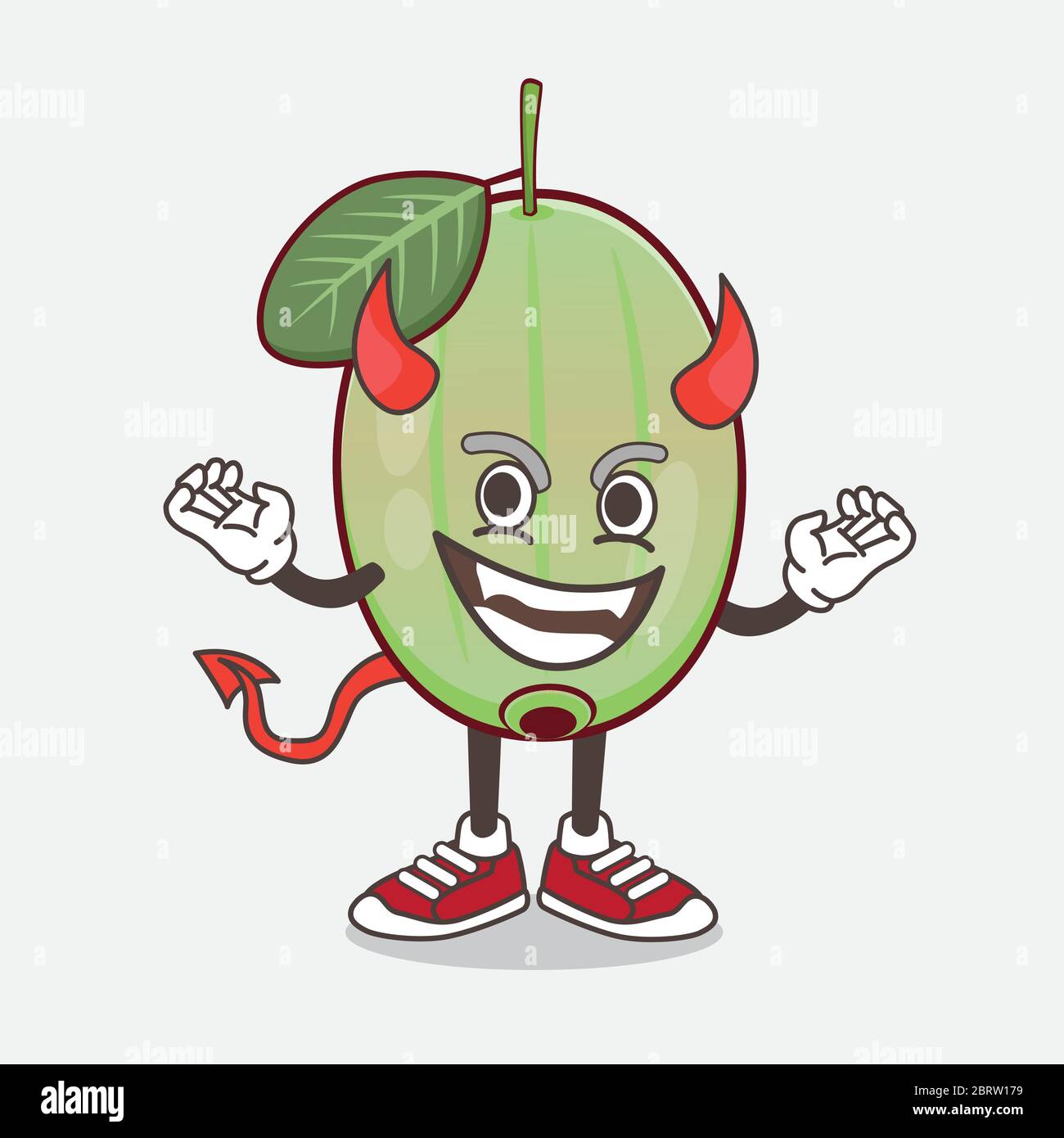 An illustration of Ogeechee Lime cartoon mascot character as red devil ...