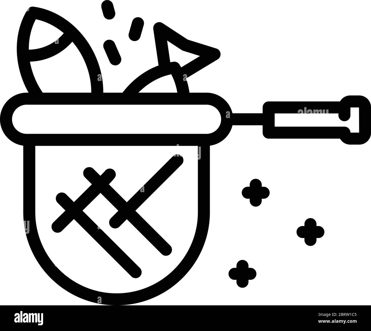 Fish bucket icon outline Cut Out Stock Images & Pictures - Alamy