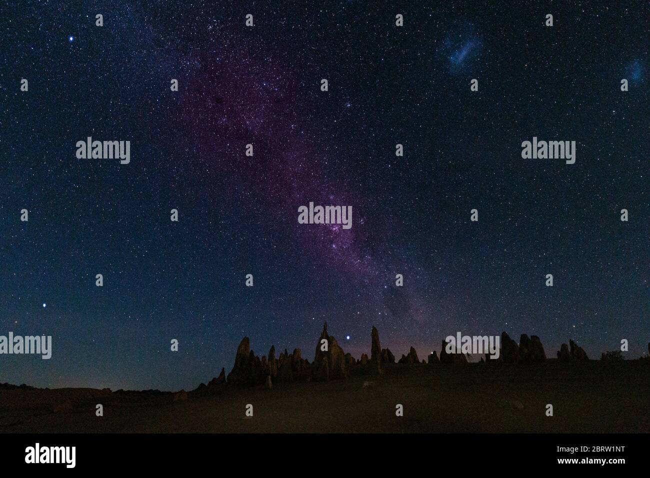 astro photography in the Pinnacle desert with planty of stars Stock ...