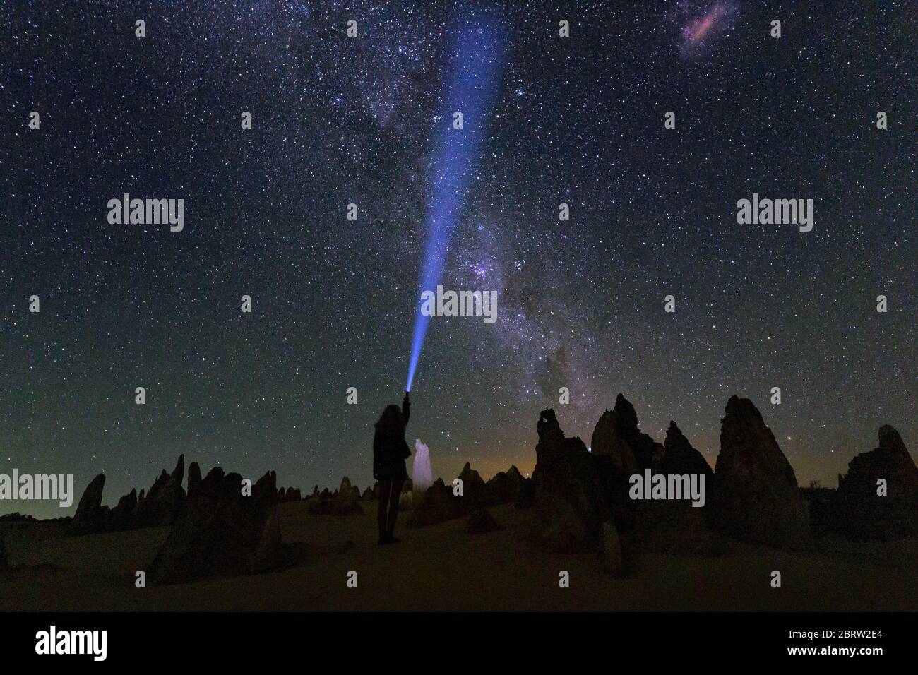 astro photography in the Pinnacle desert with planty of stars Stock ...