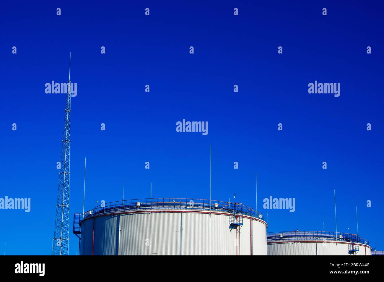 Crude oil tank in the oil refinery. Storage tanks for oil. Tanks for ...