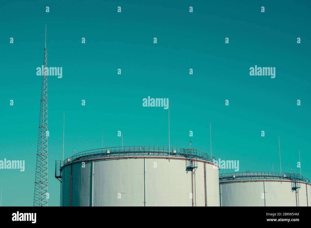 Crude oil tank in the oil refinery. Storage tanks for oil. Tanks for ...