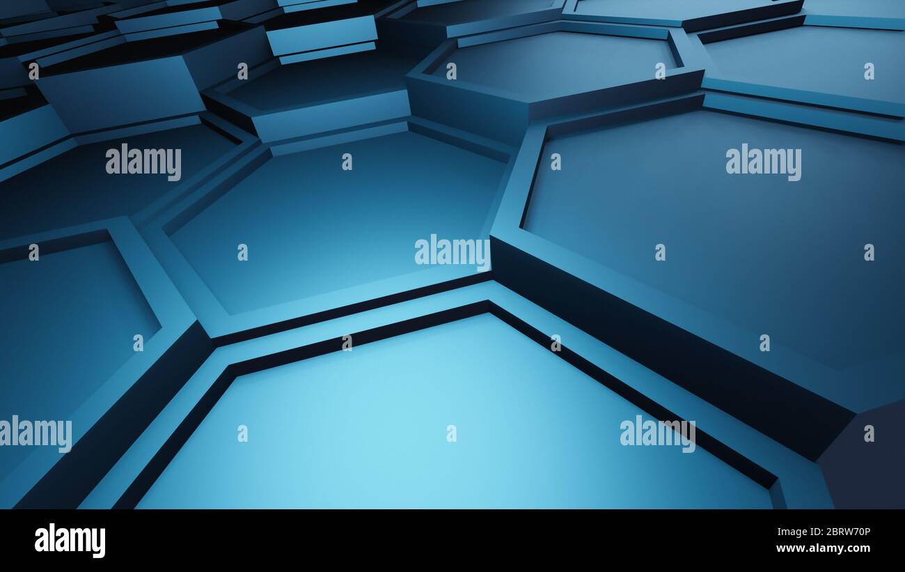 Blue hexagon shapes hi-res stock photography and images - Alamy
