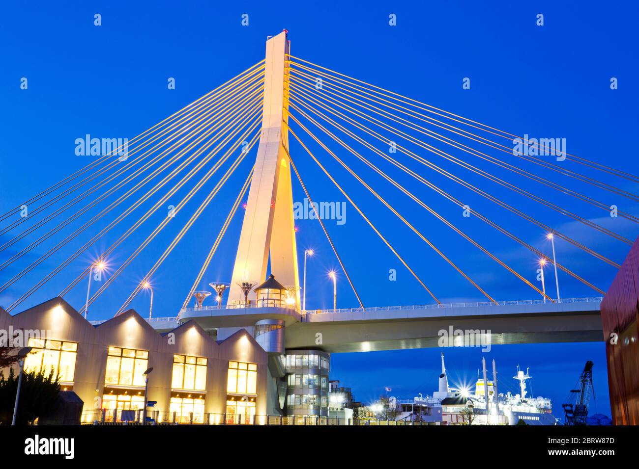 Aomori Bay Bridge in Aomori City, Aomori Prefecture, Japan Stock Photo ...