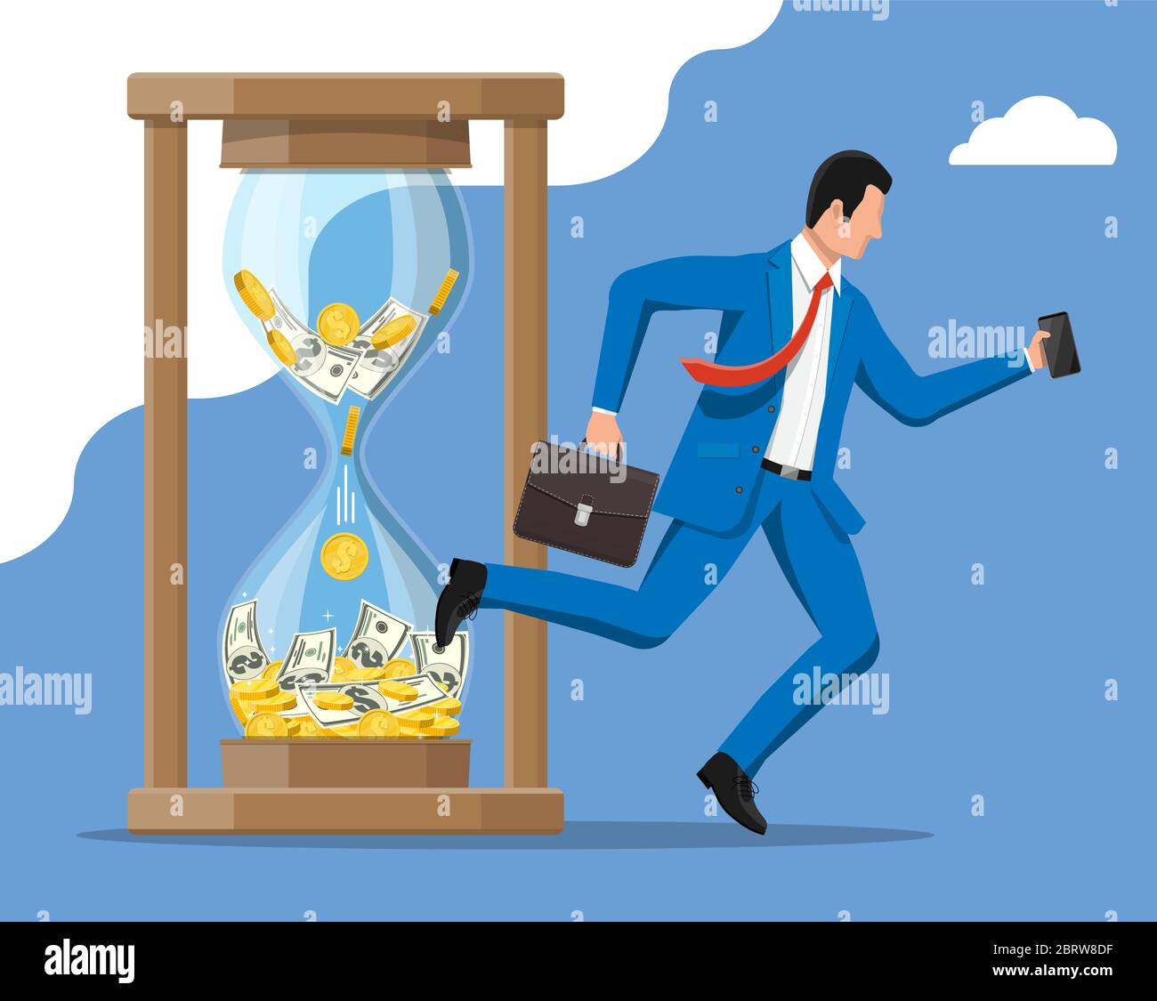 Waving clock character cartoon hi-res stock photography and images - Alamy
